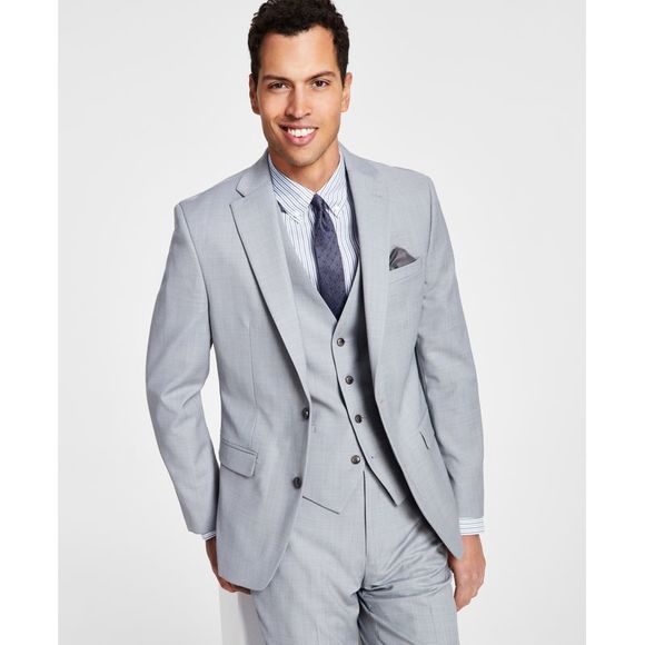 Bar III | Jackets & Coats | Bar Iii Mens Slim Fit Wool Sharkskin Suit ...